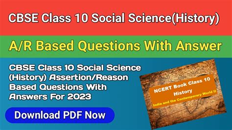 CBSE Class 10 Social Science History 2023 Important A R Based Questions
