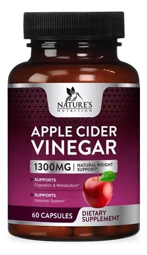 Suplemento De Vinagre De Sidra De Manzana 1300mg Con 60 Caps Envío gratis