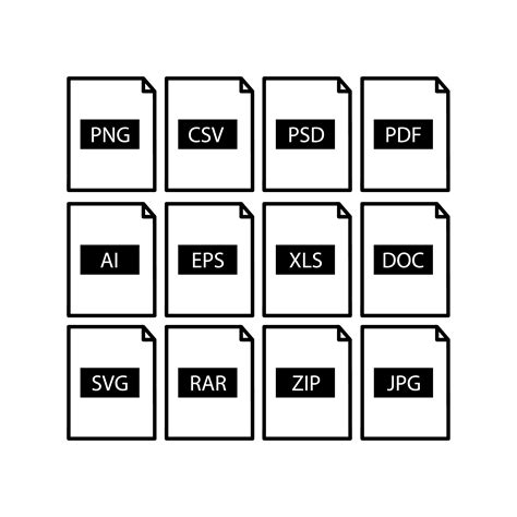 Set Of File Format Icons 1266290 Vector Art At Vecteezy