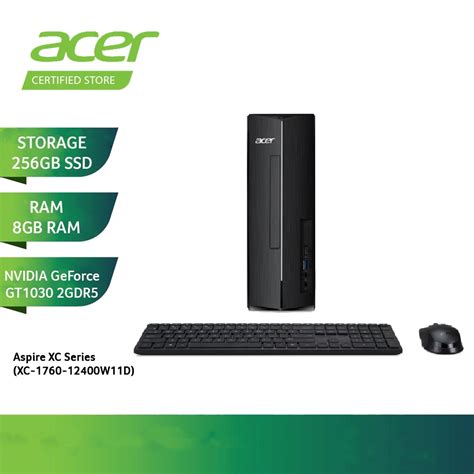 ACER ASPIRE XC1760 12400W11 Desktop PC I5 12400 8GDR4 256SSD GT1030