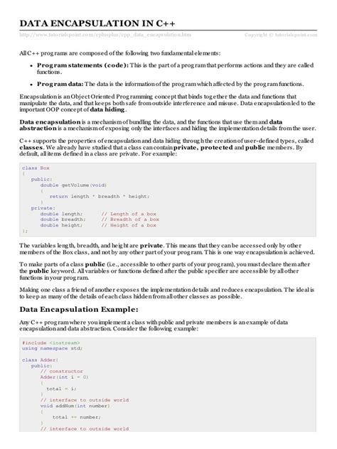 cpp data encapsulation pdf class computer programming c