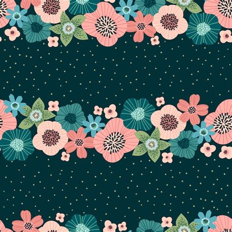 Premium Vector Floral Abstract Seamless Pattern