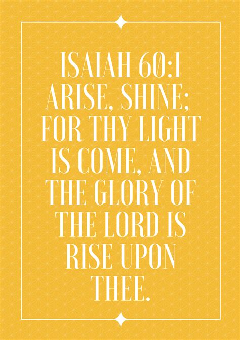 Arise Shine Isaiah 60 1 Lord Shine