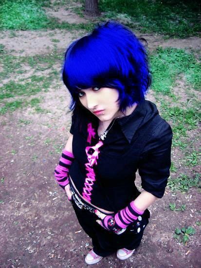 Emo Style With Blue Hair Emo Fashion Blue Hair Goth Punk Emo Style Disney Princess Disney