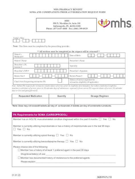 Fillable Online MHS And Combinations Prior Authorization Request Form