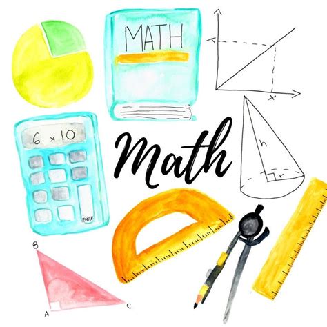 Watercolor Math Clipart Back To School School Illustration Etsy Canada