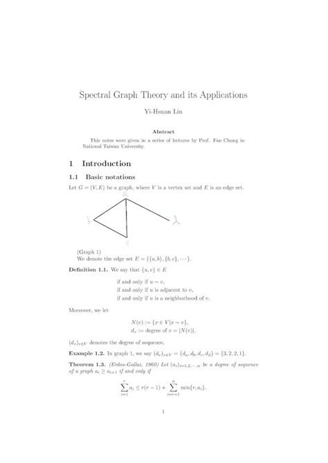 pdf spectral graph theory and its applicationsyihsuanlin3 · spectral graph theory and its
