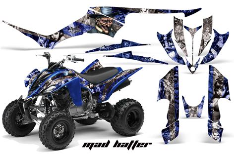 Yamaha Raptor 350 Graphics MadHatter Blue Silverstripe 1146 Of 1366