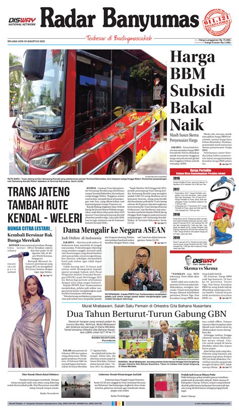 Epaper Selasa Agustus Radar Banyumas Digital Edition