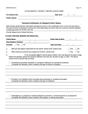 ATTACHMENT C MODEL CERTIFICATION Doc Template PdfFiller