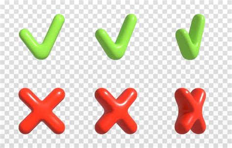 Premium Vector Vector Green Check Mark And Red Cross On Isolated