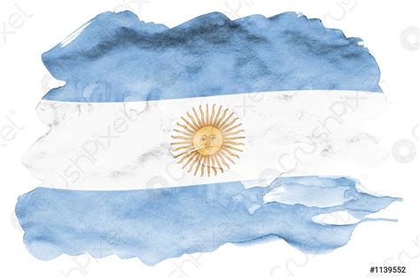 Bandera Argentina Se Representa En Estilo Acuarela L Quido Aislado