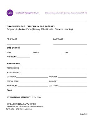 Fillable Online Tati On Distance Learning Program Application Form Fax