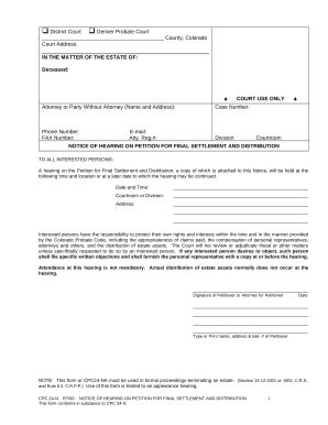 Colorado Notice Hearing Doc Template Pdffiller