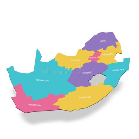 South Africa Political Map Of Administrative Divisions Stock Vector