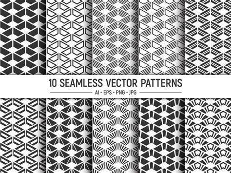10 seamless geometric vector patterns by andrey kozhekin on dribbble geometric vector print