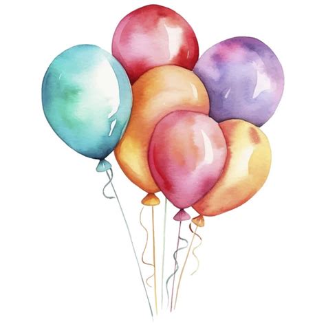 Globos en acuarela fotos de stock imágenes de Globos en acuarela sin