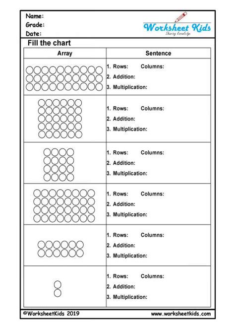 Multiplication Arrays Worksheets For Nd And Rd Grade Free Pdf
