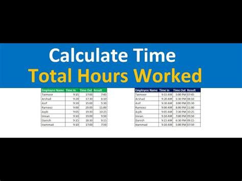 How To Calculate Hours Worked In Excel Calculate Time In Excel