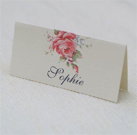 English Rose Design Place Cards By Beautiful Day Notonthehighstreet
