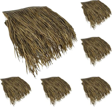 Amazon Realistic Artificial Straw Roof Thatch Tile PE Plastic Palm