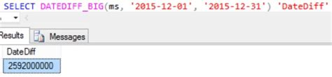 datediff big function in sql server 2016