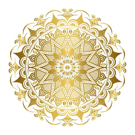 Lujoso Diseño Islámico Decorativo Mandala Dorado PNG dibujos Mandala