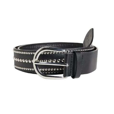 Buy Silver Rivet Studded Belt Black Leather Leatherbeltsonline