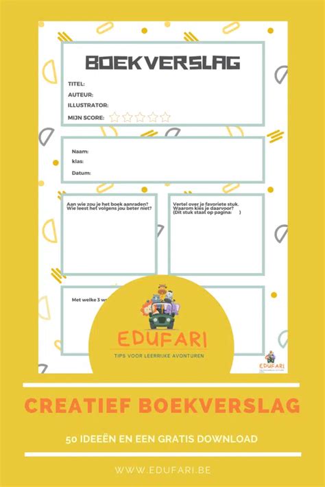 50 ideeën voor een creatief boekverslag Edufari