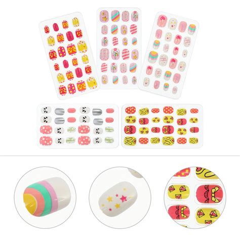 5 Boxes 120pcs Nagelsticker Für Kinder Abs Geschenke Mädchen Nagelset