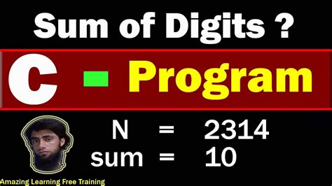 c program to calculate sum of digits of a number july 2019 code with approach and logic
