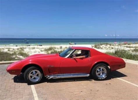 1976 Chevrolet Corvette Stingray Ruby Red Beautiful T Tops Side Chrome