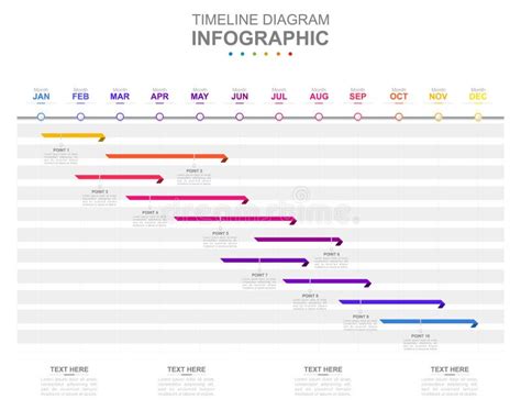 Infographic Business Template 12 Months Modern Timeline Diagram