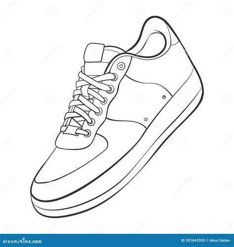 Shoe Line Drawing Shoes Sneaker Outline Drawing Vector Black Line