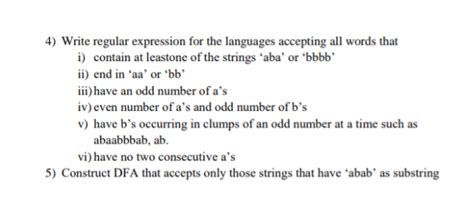 solved 4 write regular expression for the languages