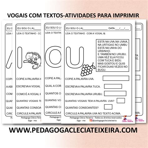 Atividades vogais para a educação infantil Clécia Teixeira