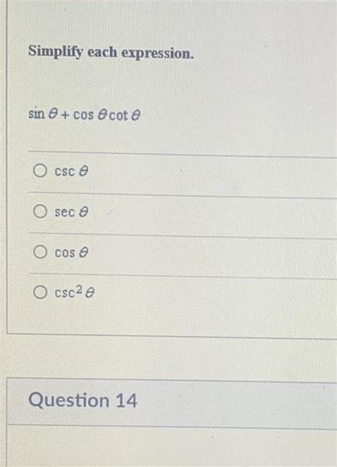 [answered] simplify each expression sin cos cot 8 csc 8 o sec 8 algebra