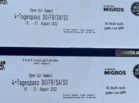 OPEN AIR GAMPEL 2x 4 Tagespass Kaufen Auf Ricardo