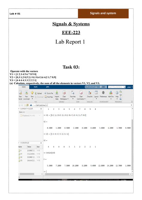 signals and systems lab 1 signals and systems eee lab report 1 task 03