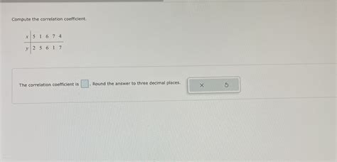 solved compute the correlation coefficient