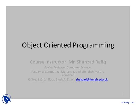 functional vs object oriented programming object oriented programming lecture slides docsity
