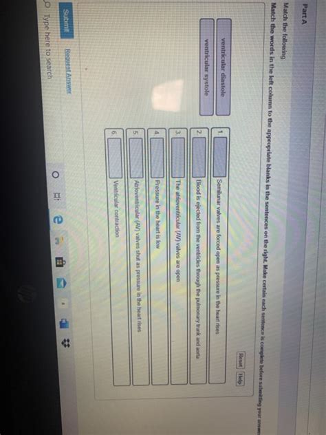 Solved Part A Match The Following Match The Words In The Chegg