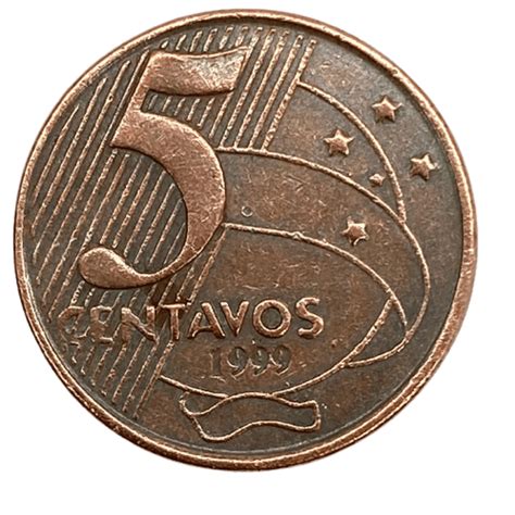 Moeda Brasil 5 Centavos 1999 Escassa MBC Completei