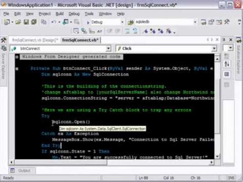 Tutorial Create Connection VB Net To SQL Server YouTube