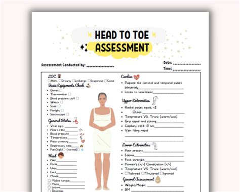 Head To Toe Nursing Assessment Form Printable Printable Forms Free Online