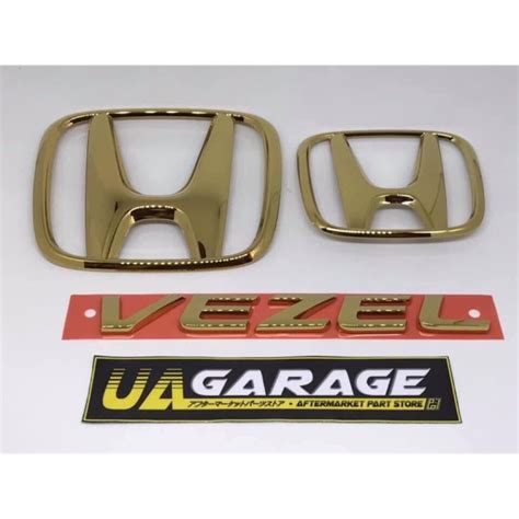 Emblem Gold Honda Hrv Vezel Pre Facelift Original Japan Shopee Malaysia