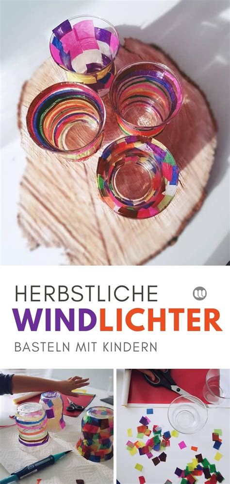 Upcycling Bunte Herbst Windlichter basteln aus alten Gläsern