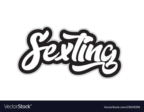 Black And White Sexting Hand Written Word Text Vector Image