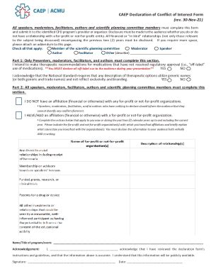 Fillable Online Conflict Of Interest Disclosure Form CPD Umanitoba