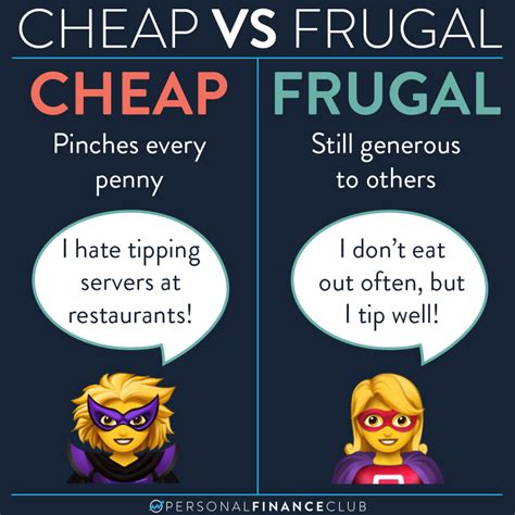 The Difference Between Cheap And Frugal Hint Dont Be Cheap